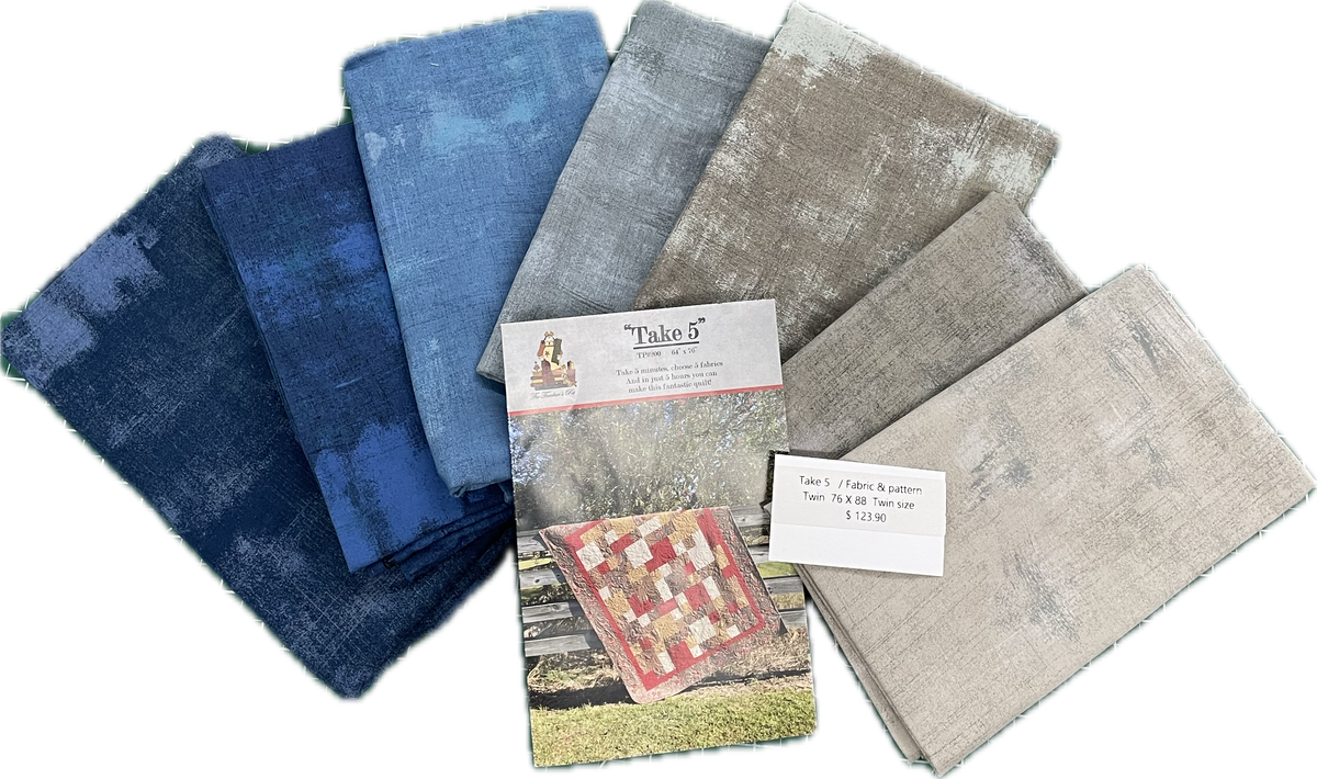 Take 5 Twin Size Kit Blues and Greys – Lake Area Quilts